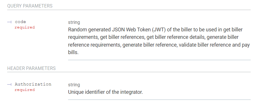 GET Biller Requirements - Billeroo API